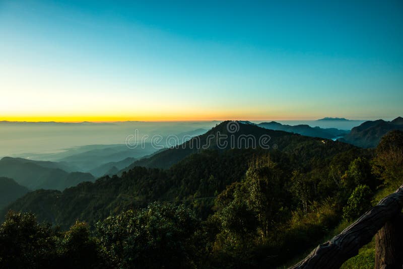 Sunrise at Mon Sone View Point Stock Image - Image of fresh, rural ...