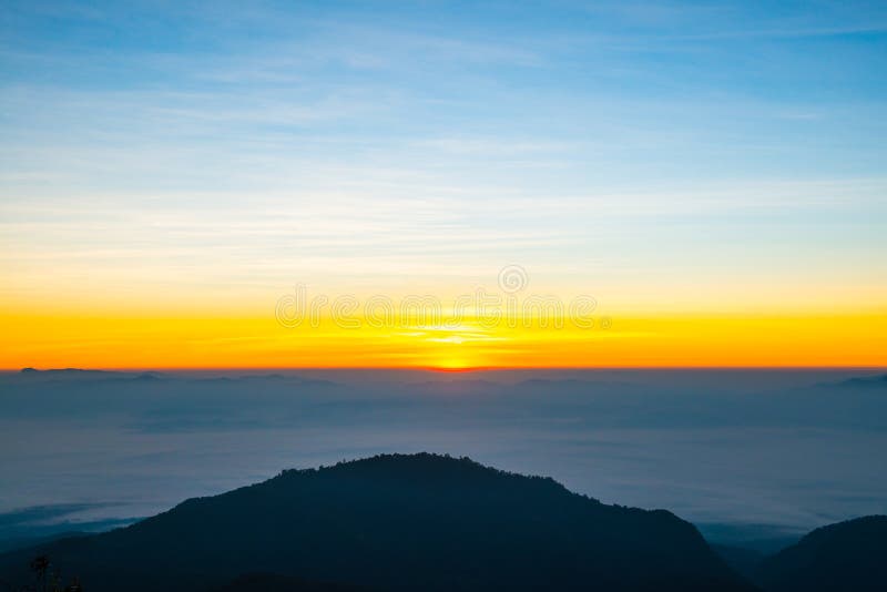 Sunrise at Mon Sone View Point Stock Photo - Image of sunlight ...
