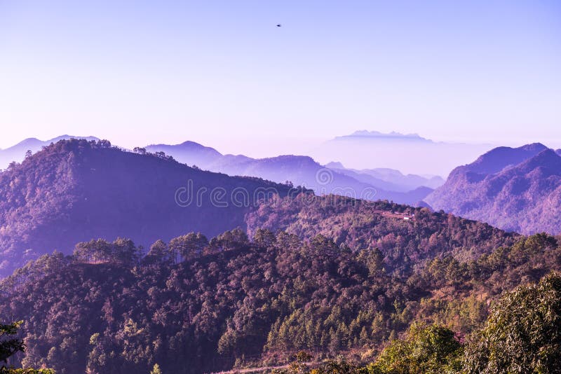 Sunrise at Mon Sone View Point Stock Image - Image of tranquilly ...