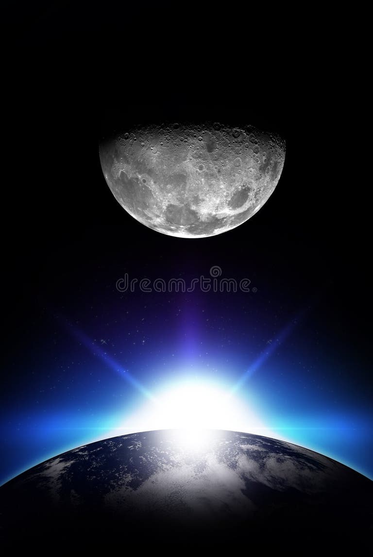 Sunrise Moon Earth Stock Illustrations – 13,520 Sunrise Moon Earth ...