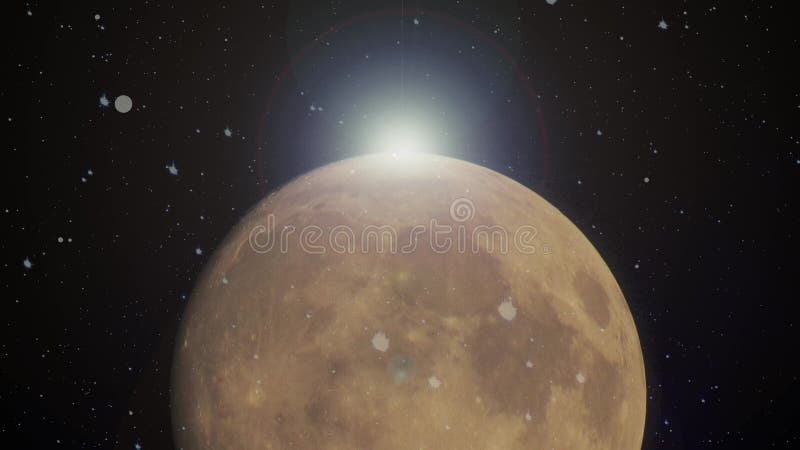Sunrise on the Moon. Flying in Space To the Moon. Stock Footage - Video ...