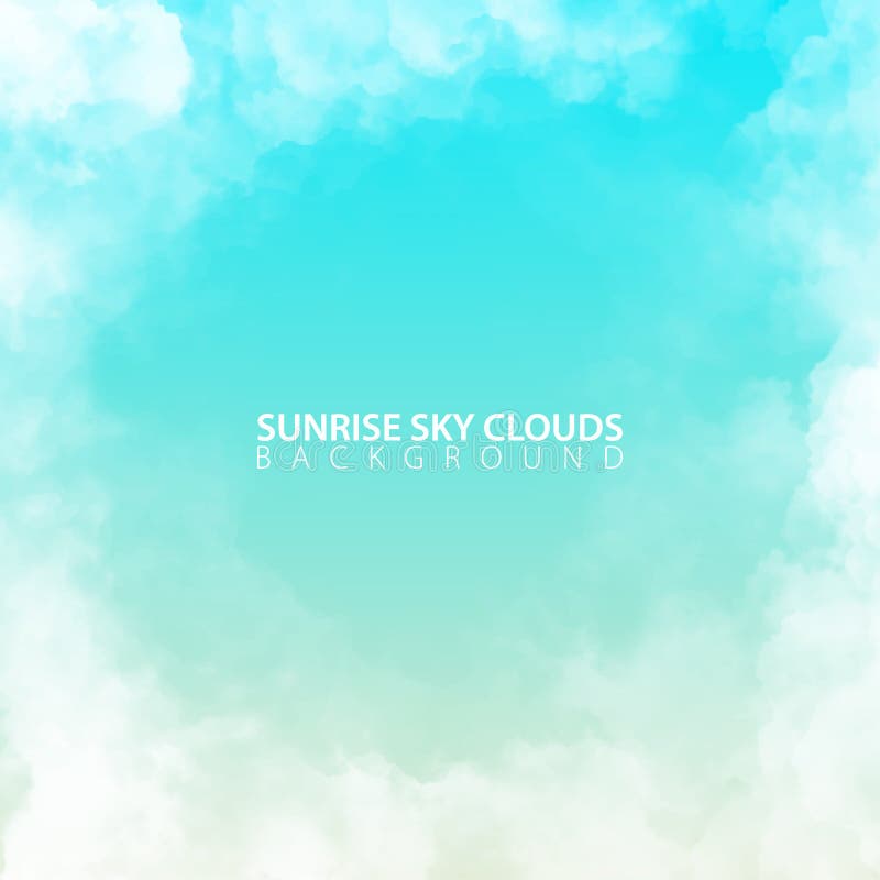 Sunrise Morning Sky with White Realistic Clouds. Vector Illustration ...