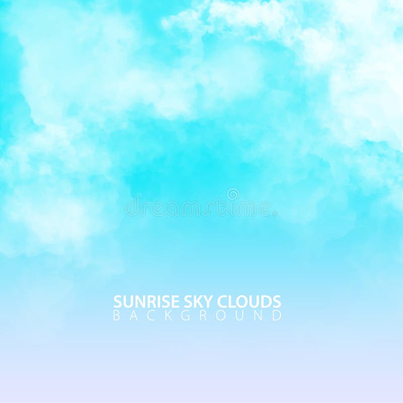 Set of Sunrise Morning Sky with White Realistic Clouds. Vector ...