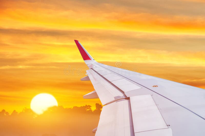 Sunrise Morning View from Airplane Window Stock Image - Image of earth ...