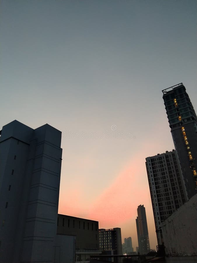 Sunrise Morning View Building Jakarta Stock Image - Image of view ...