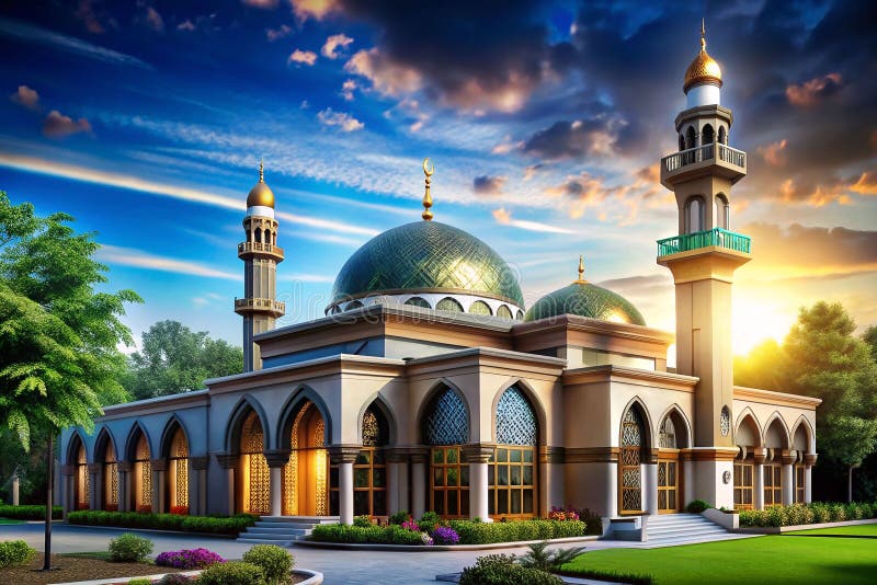 Sunrise Mosque Architecture, Islamic, Exterior, Calm Background Stock ...