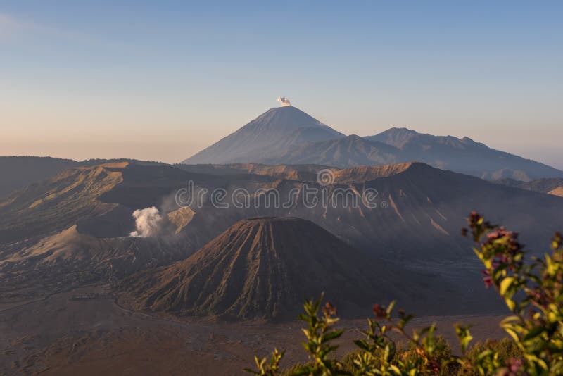 Sunrise at Mount Bromo Volcano East Java, Indonesia. Stock Photo ...