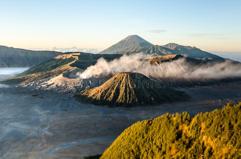 Sunrise at Mount Bromo stock image. Image of bromo, sunrise - 83692483