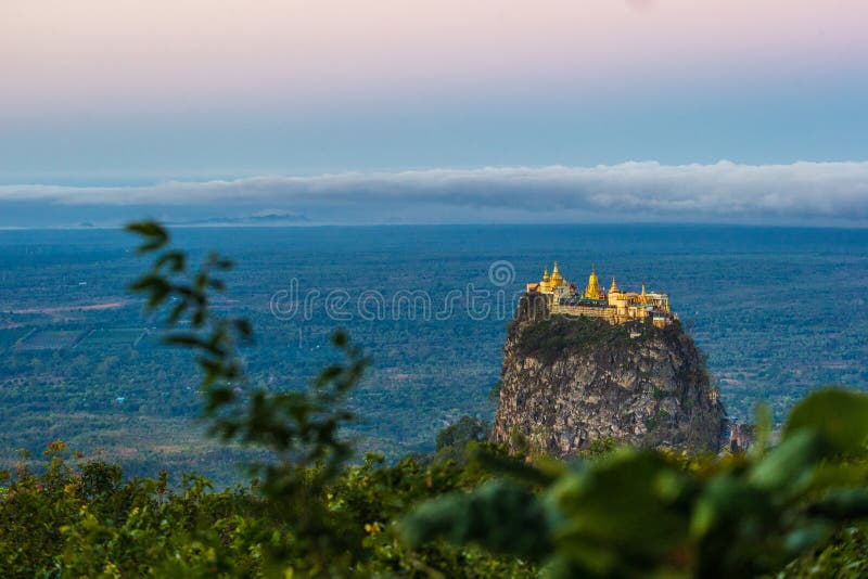 Mount Popa on an Old Volcano in Bagan, Myanmar Stock Photo - Image of ...