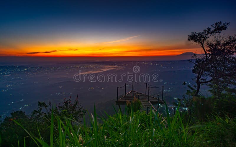 Sunrise in Mountain Elephant Central Java Indonesian Stock Image ...