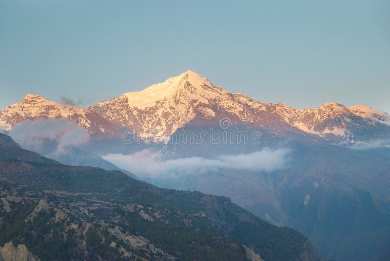 Sunrise at the Mountain, Nepal Stock Image - Image of glow, grandeur ...