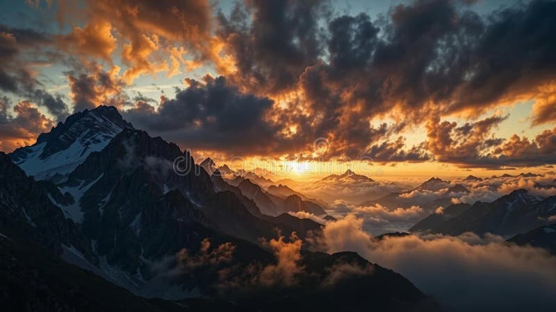 Sunrise Mountain Ridge Looping Animation Stock Illustration ...