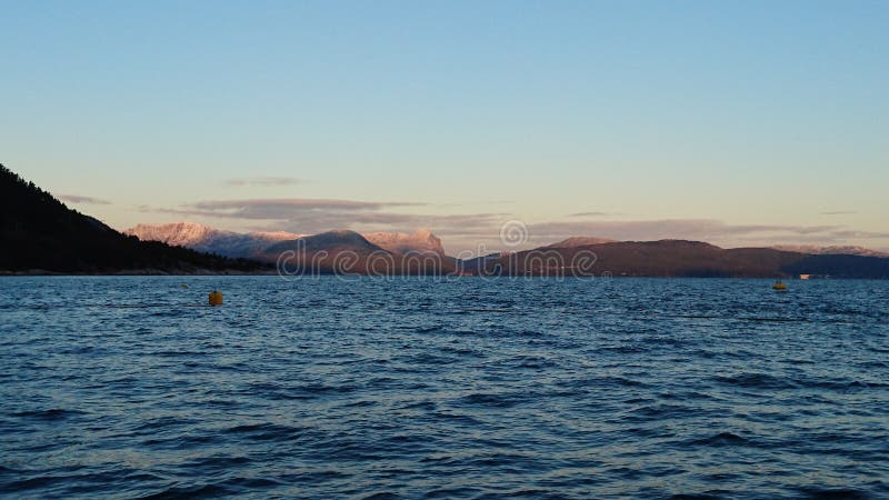 Sunrise Mountains ocean stock photo. Image of evening - 65706642