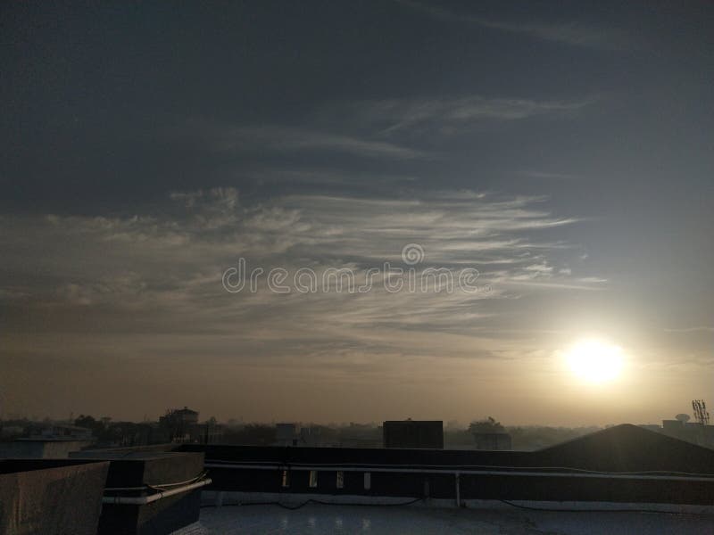 Sunrise Nature View, Blue Sky Stock Image - Image of evening, night ...