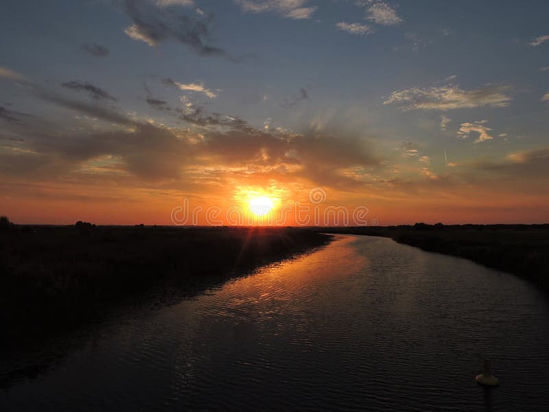 Sunrise near river stock image. Image of sunrise, colorful - 88112721