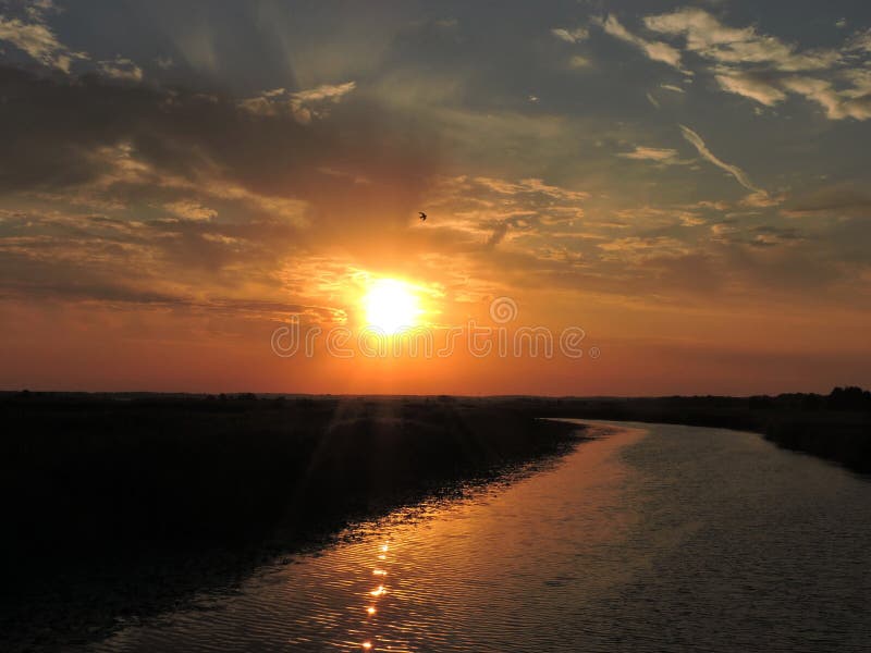 Sunrise near river stock image. Image of sunrise, colorful - 88112721