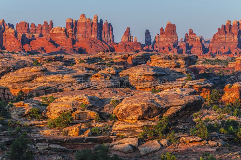 Needles District Sunrise. Cantonlands National Park-Utah.. Stock Image ...