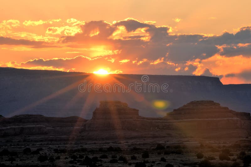 Sunrise in Needles District Stock Image - Image of monument, backlight ...