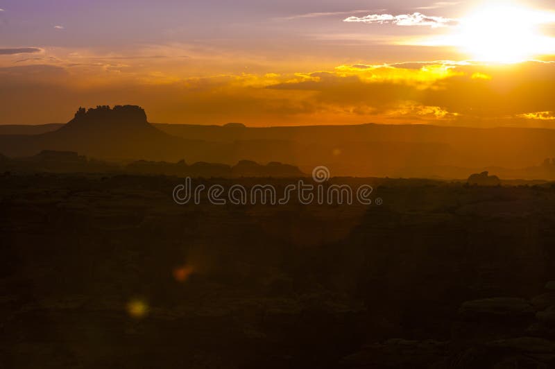 Sunrise in Needles District Stock Image - Image of dramatic, mountains ...