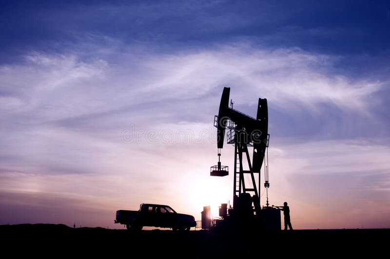 Beautiful oil field stock photo. Image of main, ecotypic - 98236996