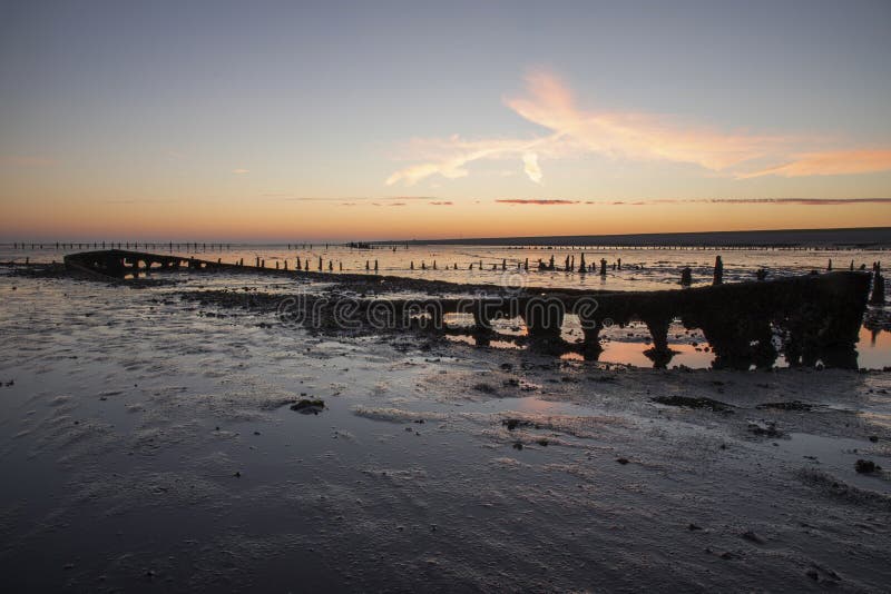 Sunrise at the Waddenzee in the Netherlands Stock Image - Image of ...