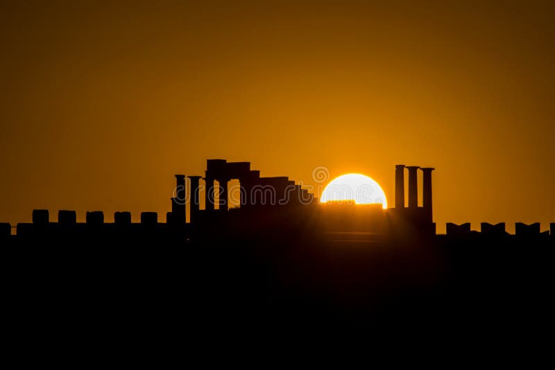Sunrise over the acropolis stock image. Image of viewsilhouette - 102964103