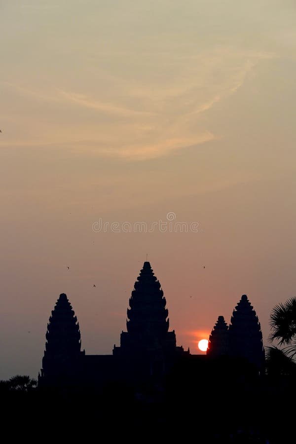 Sunrise Over Angkor Wat Temple Stock Photo - Image of morning, dusky ...
