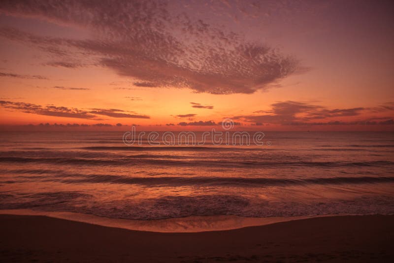 Sunrise Over the Atlantic Ocean Stock Image - Image of beach, ocean ...
