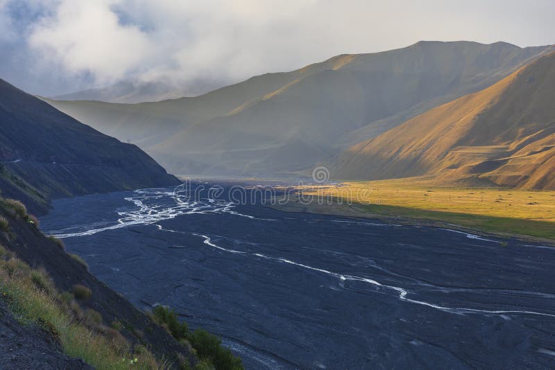 Sunrise Over the Bed of the Gudialchay River Stock Photo - Image of ...