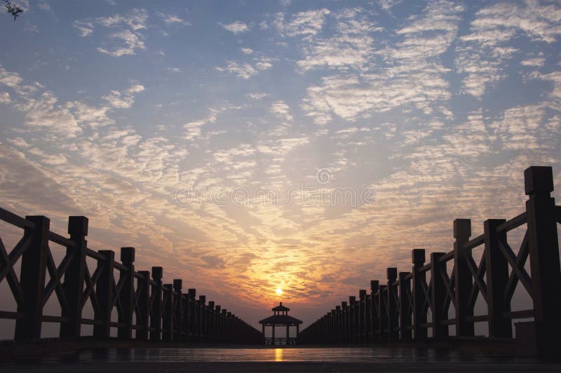 Sunrise over the bridge stock photo. Image of morning - 53689518