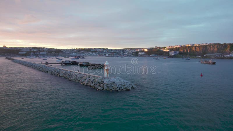 SUNRISE Over BRIXHAM LIGHTHOUSE from a Drone, Brixham, Devon, England ...