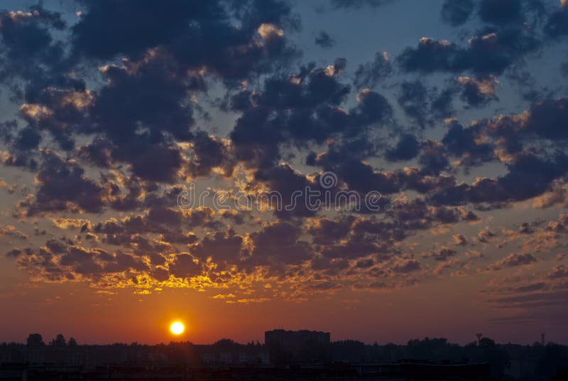 Sunrise over city stock photo. Image of sunlight, scenics - 15192264