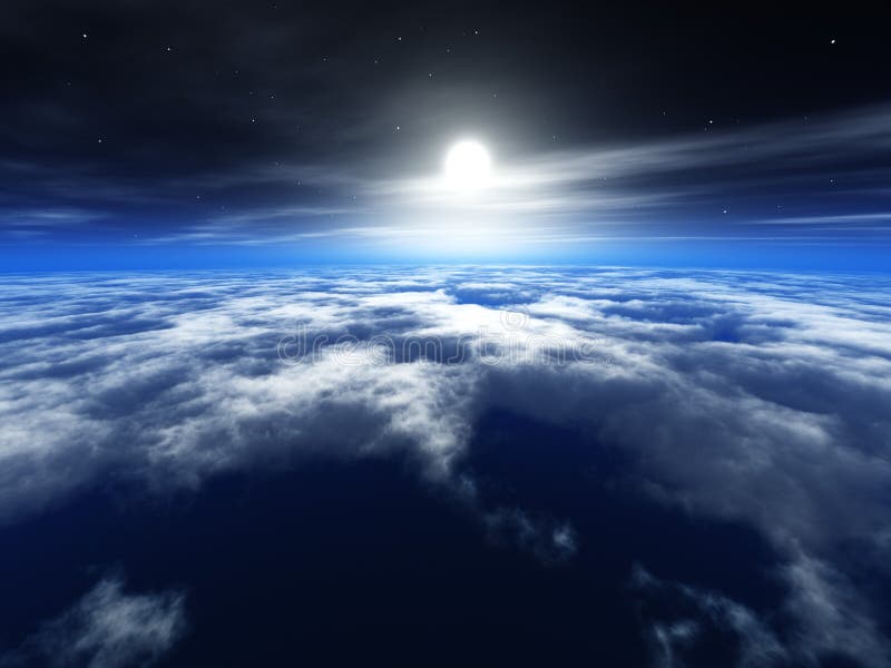 Sunrise Over the Clouds. Sunset Over the Clouds. the Moon in the Clouds ...