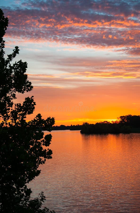 Sunrise Over Detroit River stock image. Image of weather - 58915079