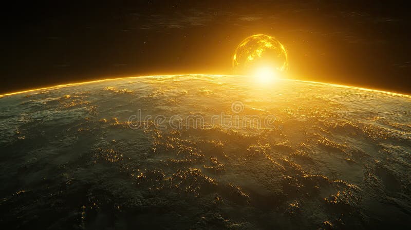 Sunrise Over Earth from Space. Possible Use Science Fiction, Education ...