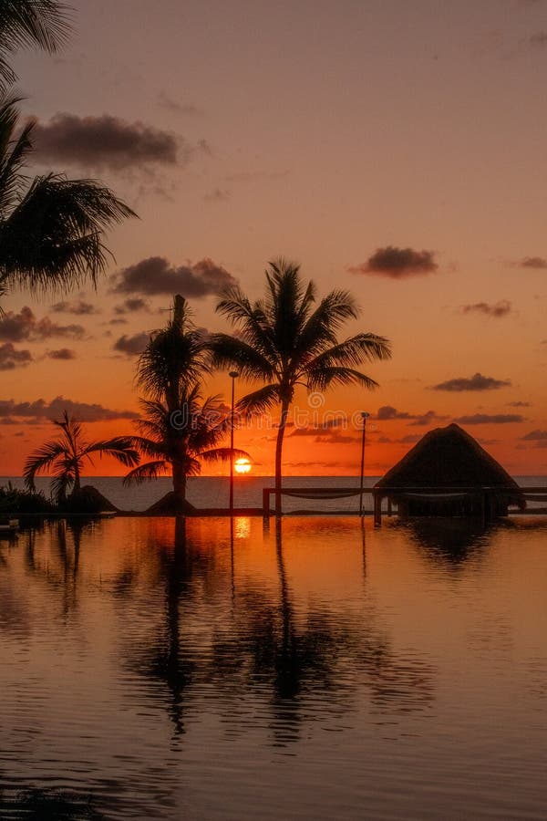 Sunrise Over the Gulf of Mexico Reflected into the Infinity Pool at the ...