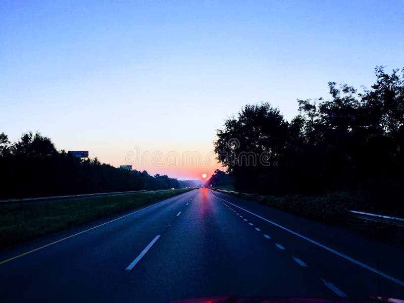 Sunrise Over the Highway in the South Stock Photo - Image of sunrise ...