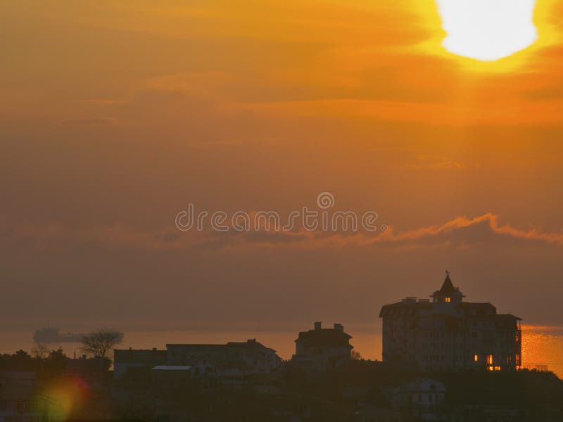 Sunrise Over the House Neat the Ocean Stock Photo - Image of beauty ...