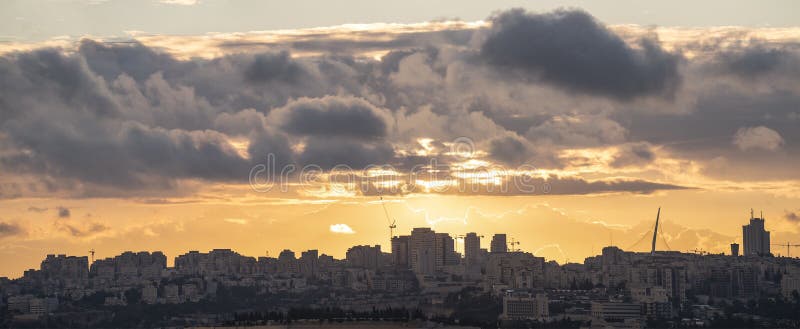 A Sunrise Over Jerusalem, Israel Stock Photo - Image of colored ...