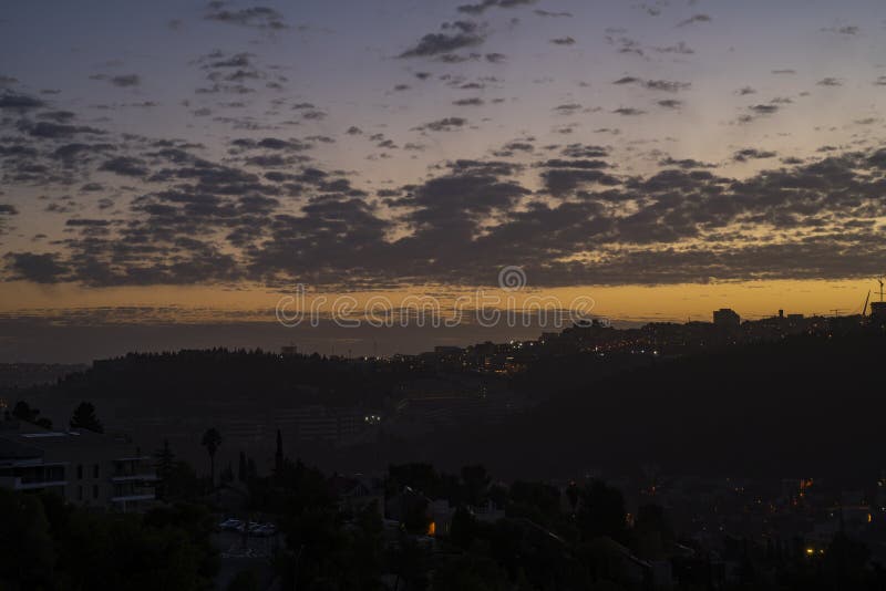 A Sunrise Over Jerusalem, Israel Stock Image - Image of orange, holy ...