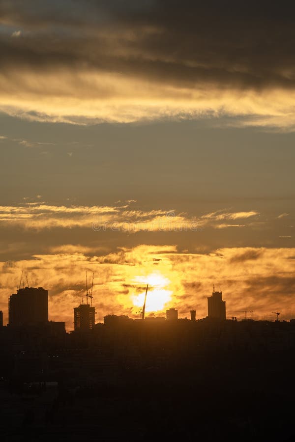 A Sunrise Over Jerusalem, Israel Stock Photo - Image of landscape ...