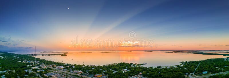 Sunrise Over Key Largo Florida Stock Image - Image of gulf, moon: 230956125