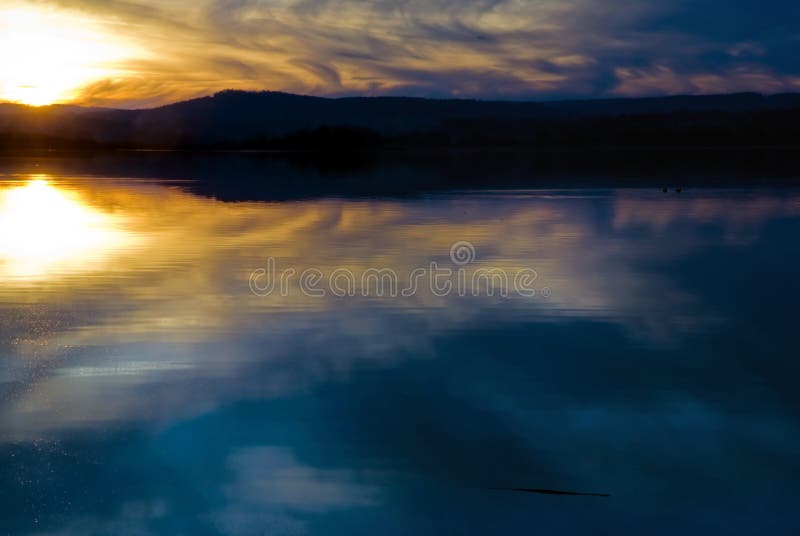 Sunrise over lake stock photo. Image of dawn, sunrise - 4168290