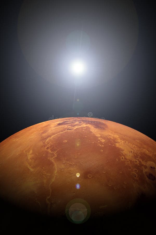 Sunrise Over Mars stock illustration. Illustration of astronomy - 43204