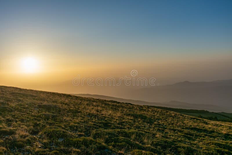 Sunrise over a meadow stock photo. Image of beautiful - 183890502