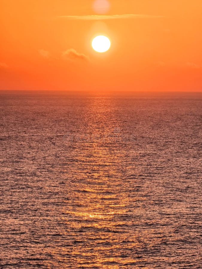 Sunrise Over the Mediterranean Sea, Sky and Water Surface Stock Image ...