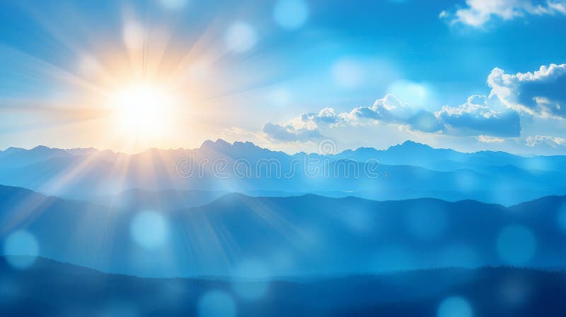 Sunrise Over Mountain Ranges Stock Image - Image of vibrant, morning ...