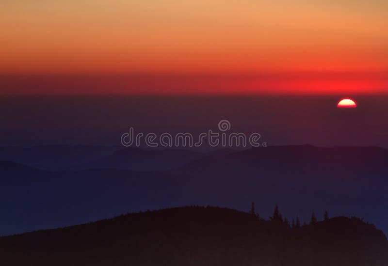 Sunrise over mountains stock image. Image of europe, peaceful - 52813101