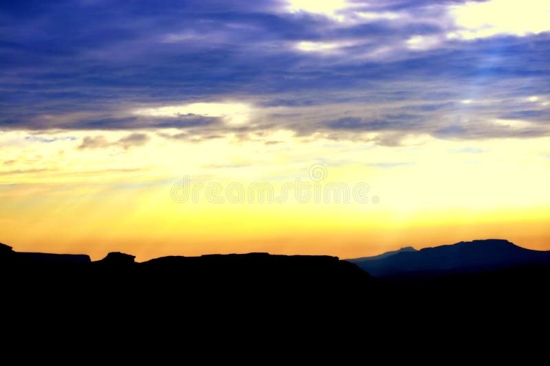 Sunrise Over Mountains in the Morning Stock Image - Image of font ...