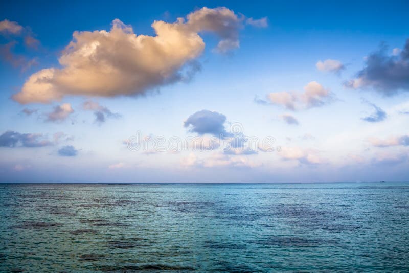 Sunrise over the ocean stock image. Image of lmaldives - 27337457